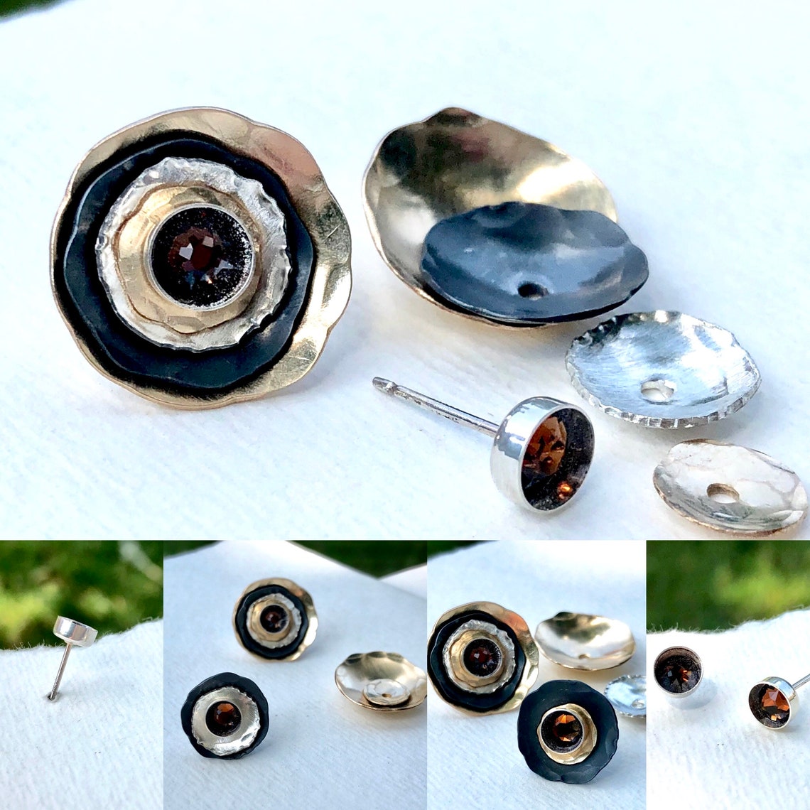 Black Ear Jackets Sterling Silver Ear Jackets Ear Jacket | Etsy