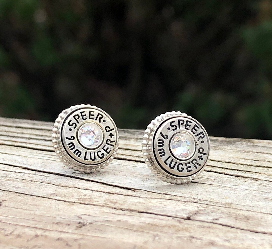 Sterling Silver Bullet Stud Earrings | Bullet Jewelry | Bullet Studs ...
