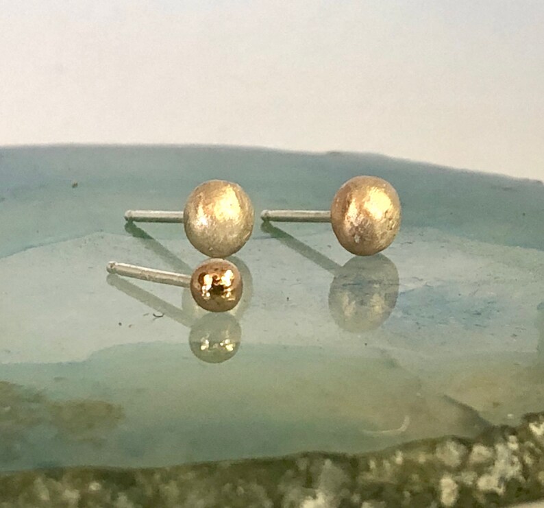 Bronze Pebble Stud Earrings | Matte or Polished, Sterling Silver Posts ...