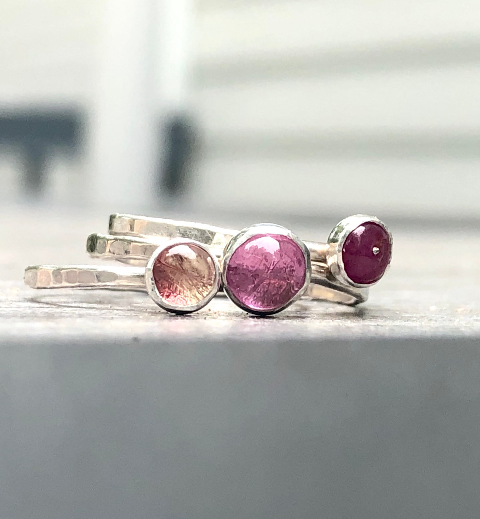 Pink Tourmaline Stacking Ring Gemstone Stacking Ring Pink - Etsy
