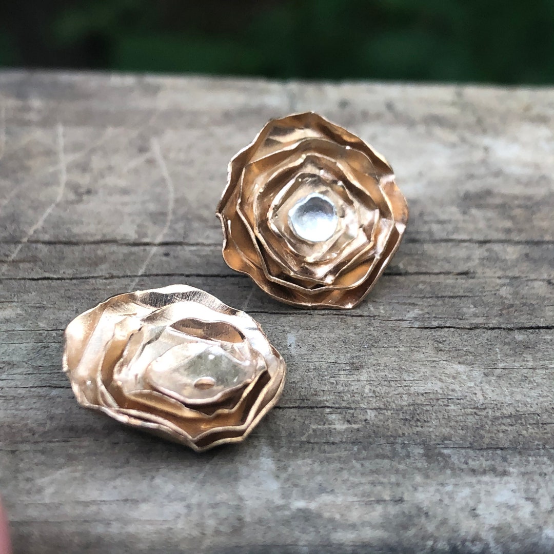Gold Ruffled Rim Ear Jackets | Gold Earring Jackets | Ear Jacket ...