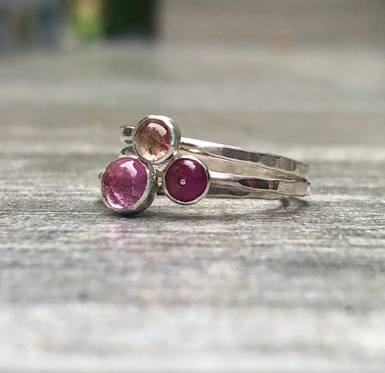 Pink Tourmaline Stacking Ring Gemstone Stacking Ring Pink | Etsy