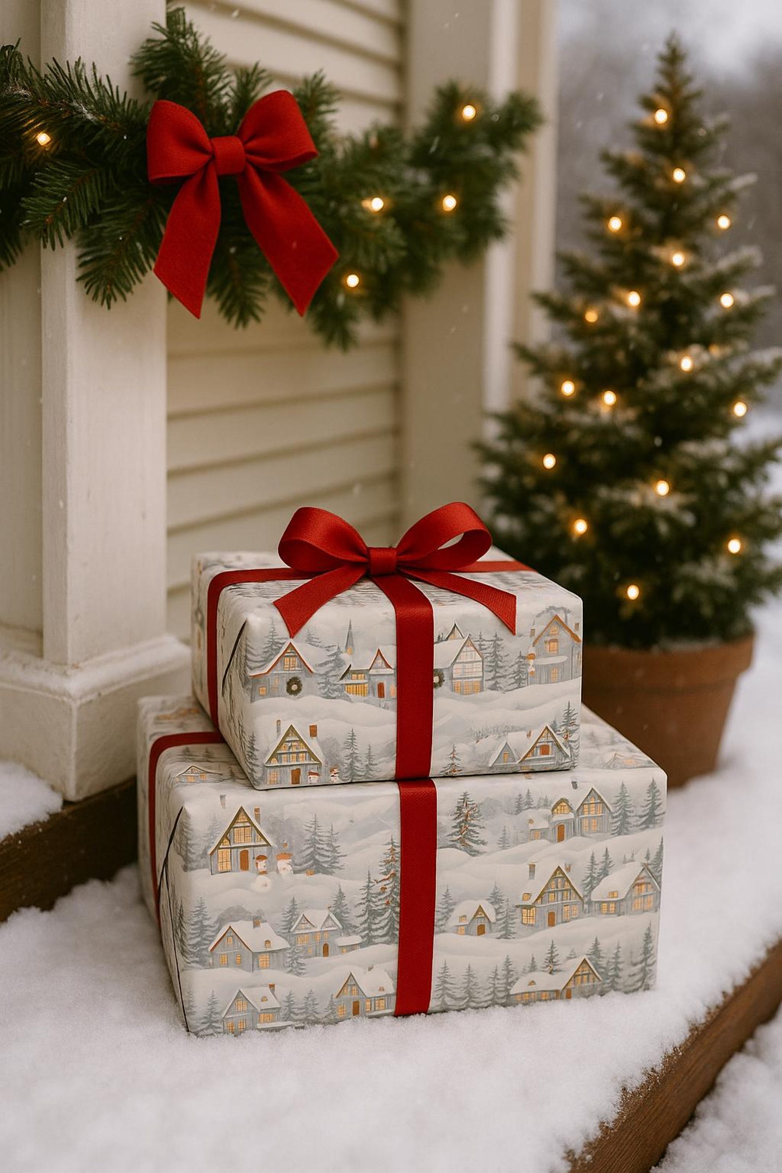 Snowfall Lane | Holiday Luxe Collection by Rainwrappingco. - Etsy