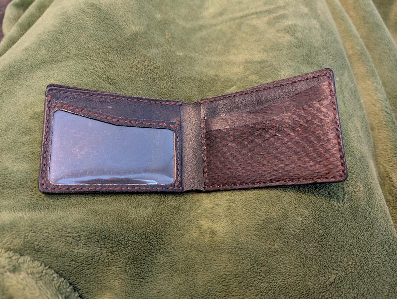 Salmon Leather Bifold Wallet - Etsy