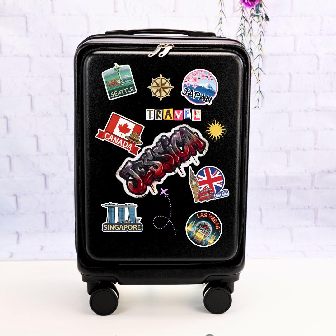Personalized Carry on Suitcase With Graffiti Style Name, Custom Luggage ...