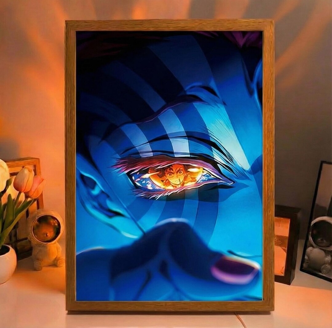 Tanjiro and Akaza LED Photo Frame - Illuminated Demon Slayer: Your ...