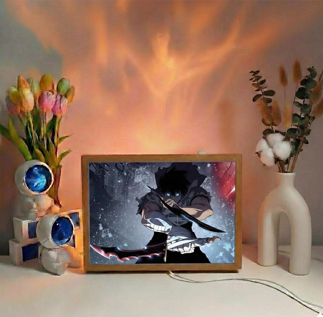 Sung Jin-woo Double Daggers LED Photo Frame - Solo Leveling Illuminated ...