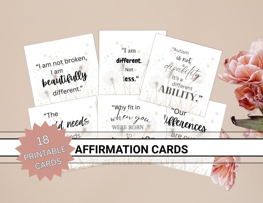 Affirmation Encouragement Cards for Autism & Neurodivergence - Etsy