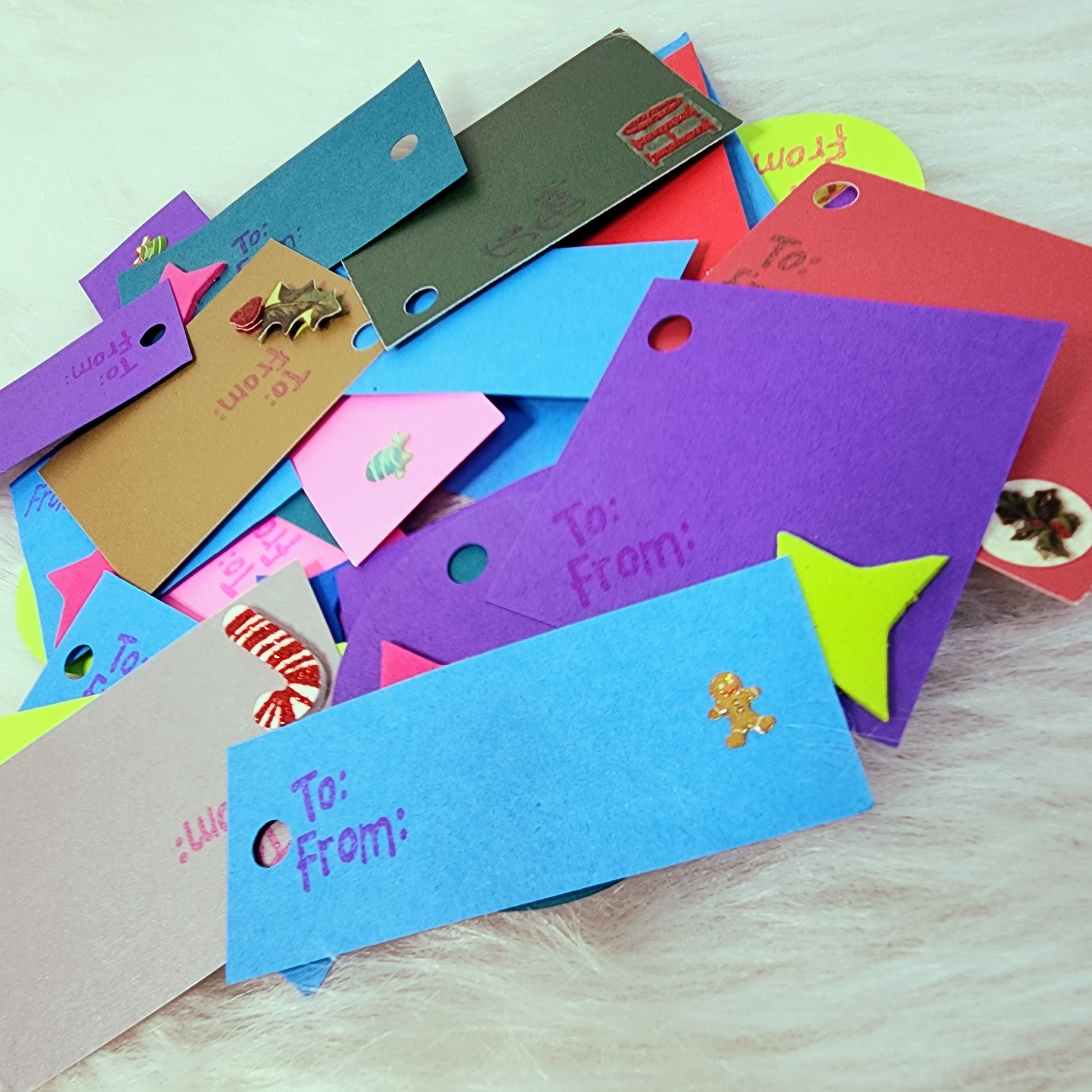 Fun and Unique Holiday Tags With Embellishment Details - Multicolor ...