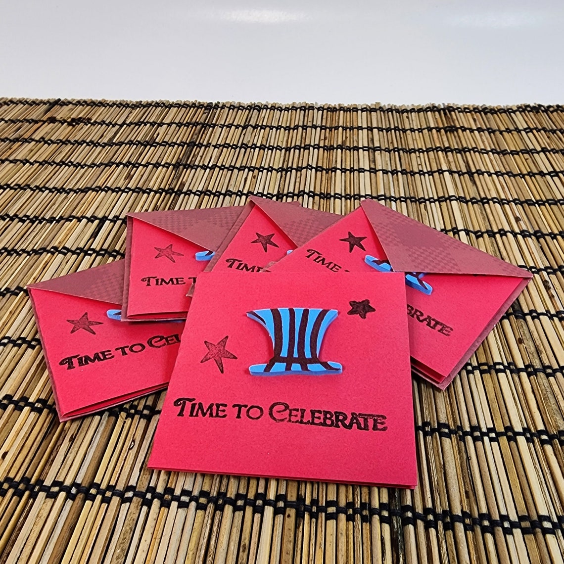 Set of 5 Time to Celebrate 4th of July Mini Cards and Envelopes - Etsy