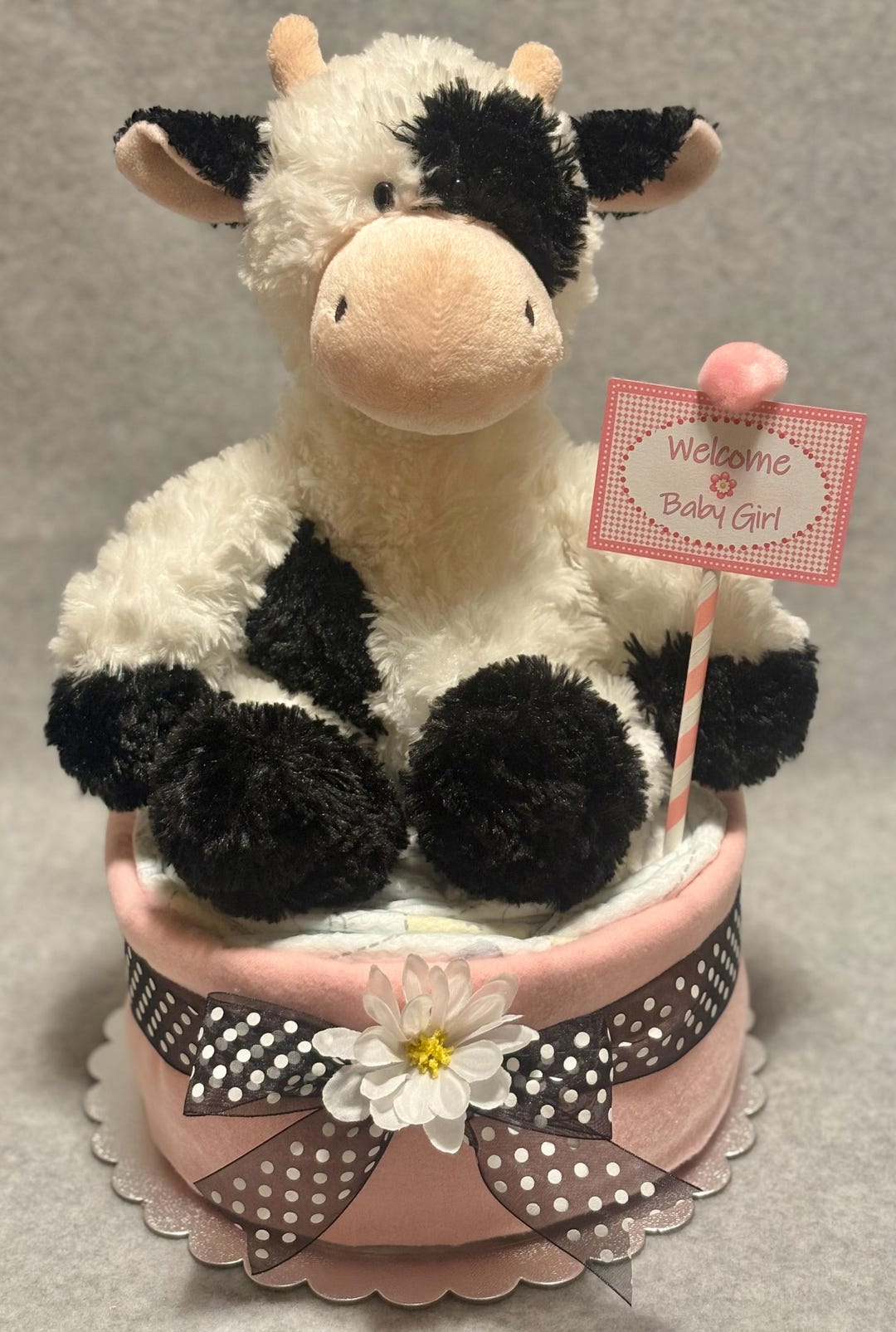 Buttercup the Cow Diaper Cake Gift or Special Baby Shower Centerpiece ...