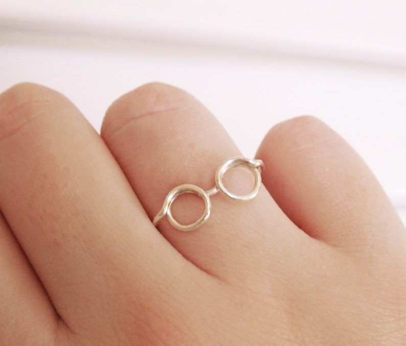 Glasses Ring Adjustable Sterling Silver Ring Wire Wrapped | Etsy