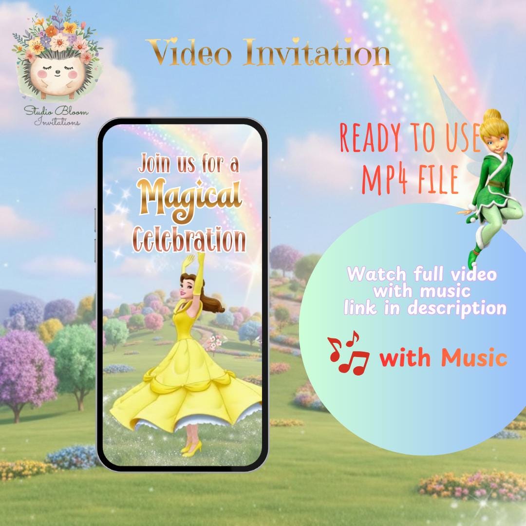 Princesses Birthday Animated Invitation / Princesses Video Invitation ...