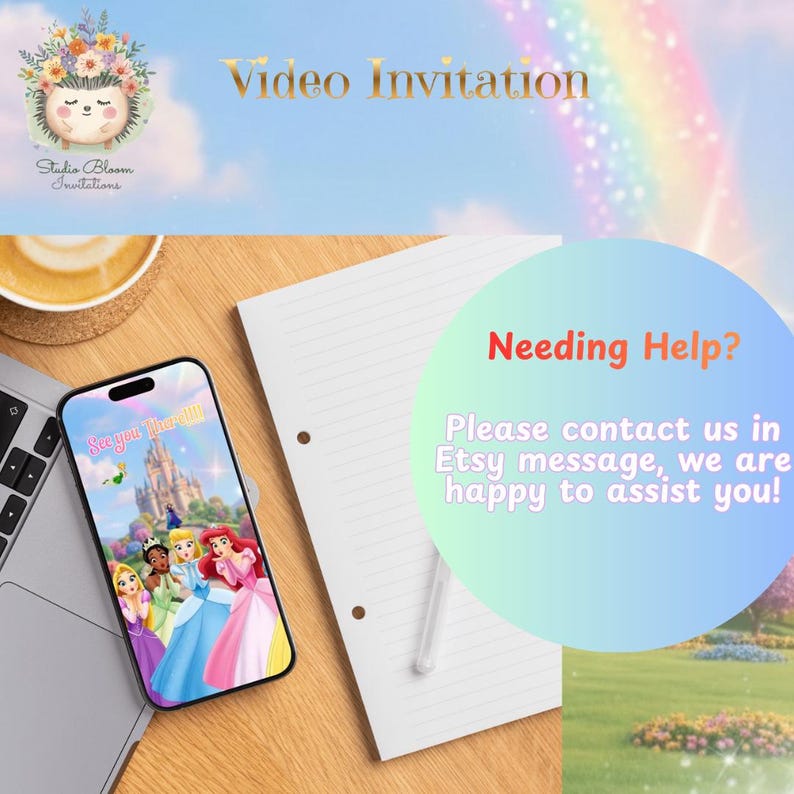 Princesses Birthday Animated Invitation / Princesses Video Invitation ...