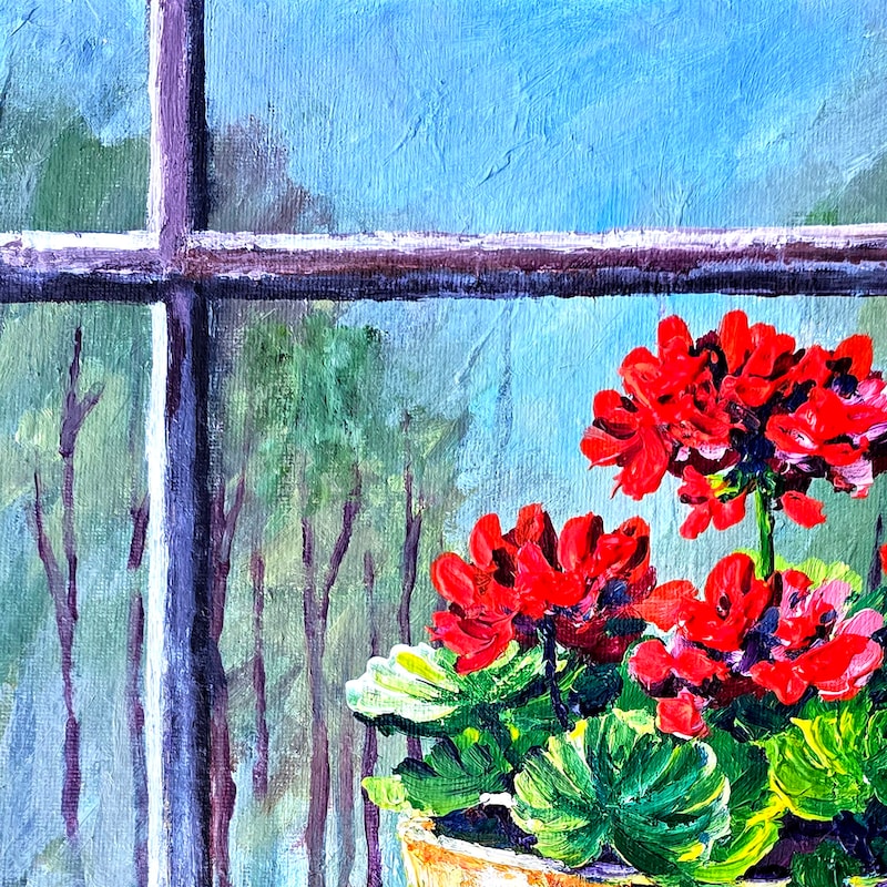 Geranium Painting - Etsy