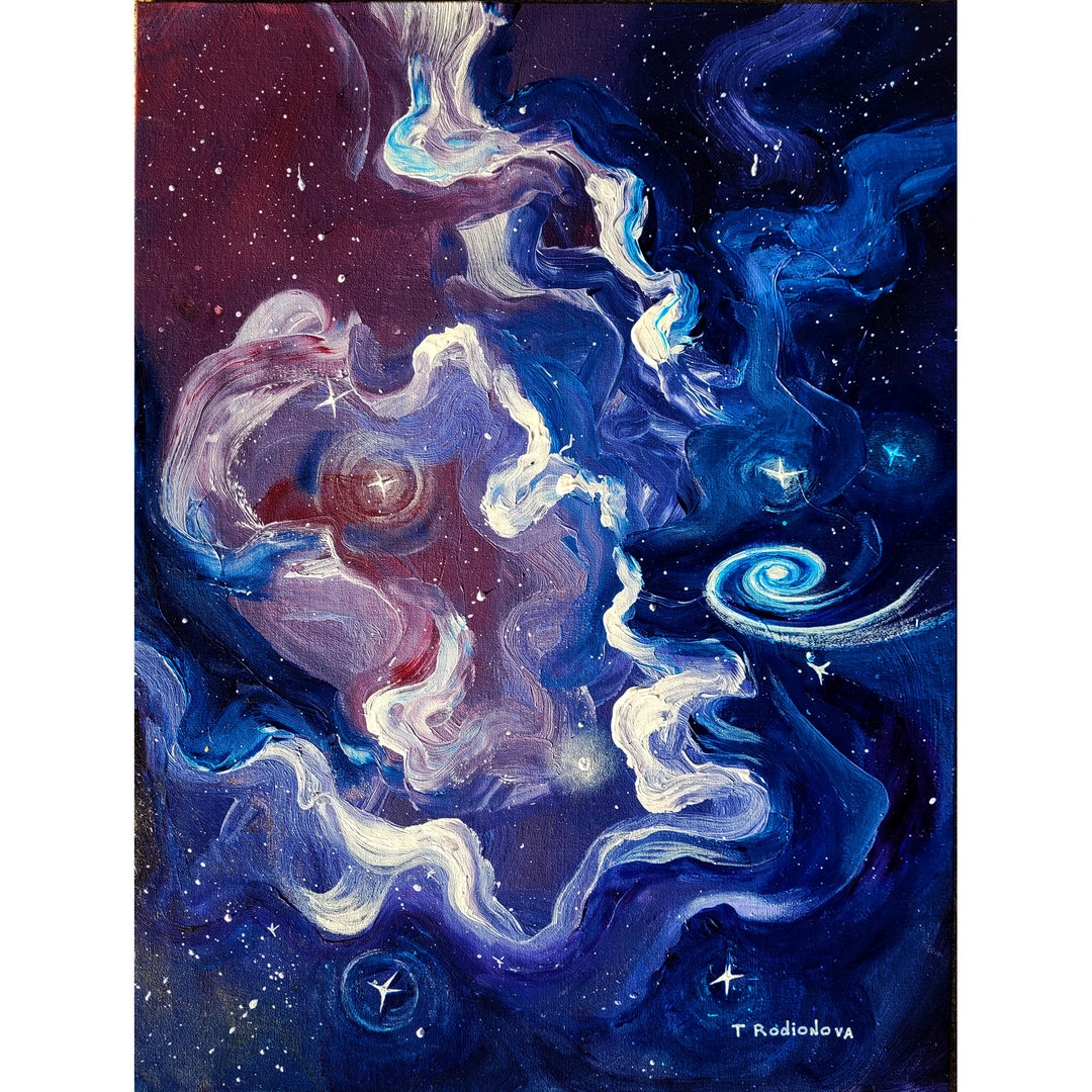 Space Painting Galaxy Original Art 16 by 12 Milky Way Artwork Universe ...