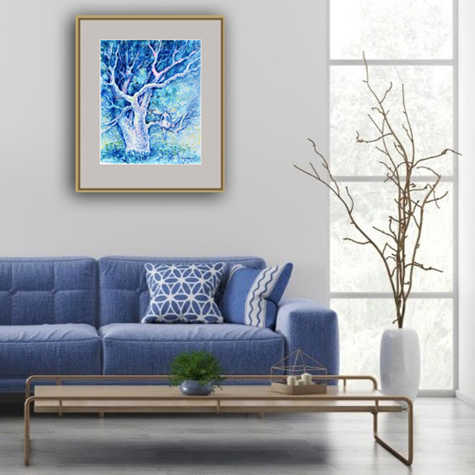 Magic Tree Painting Floral Original Art 17x14 Flower Artwork Tree Wall ...