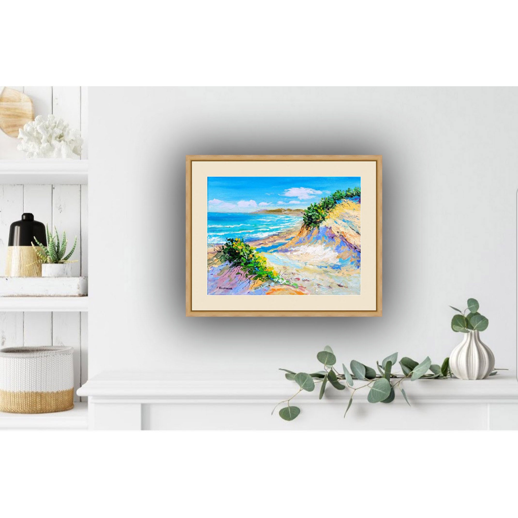 Tropical Beach Painting Coastal Original Art 11x14 California Artwork ...