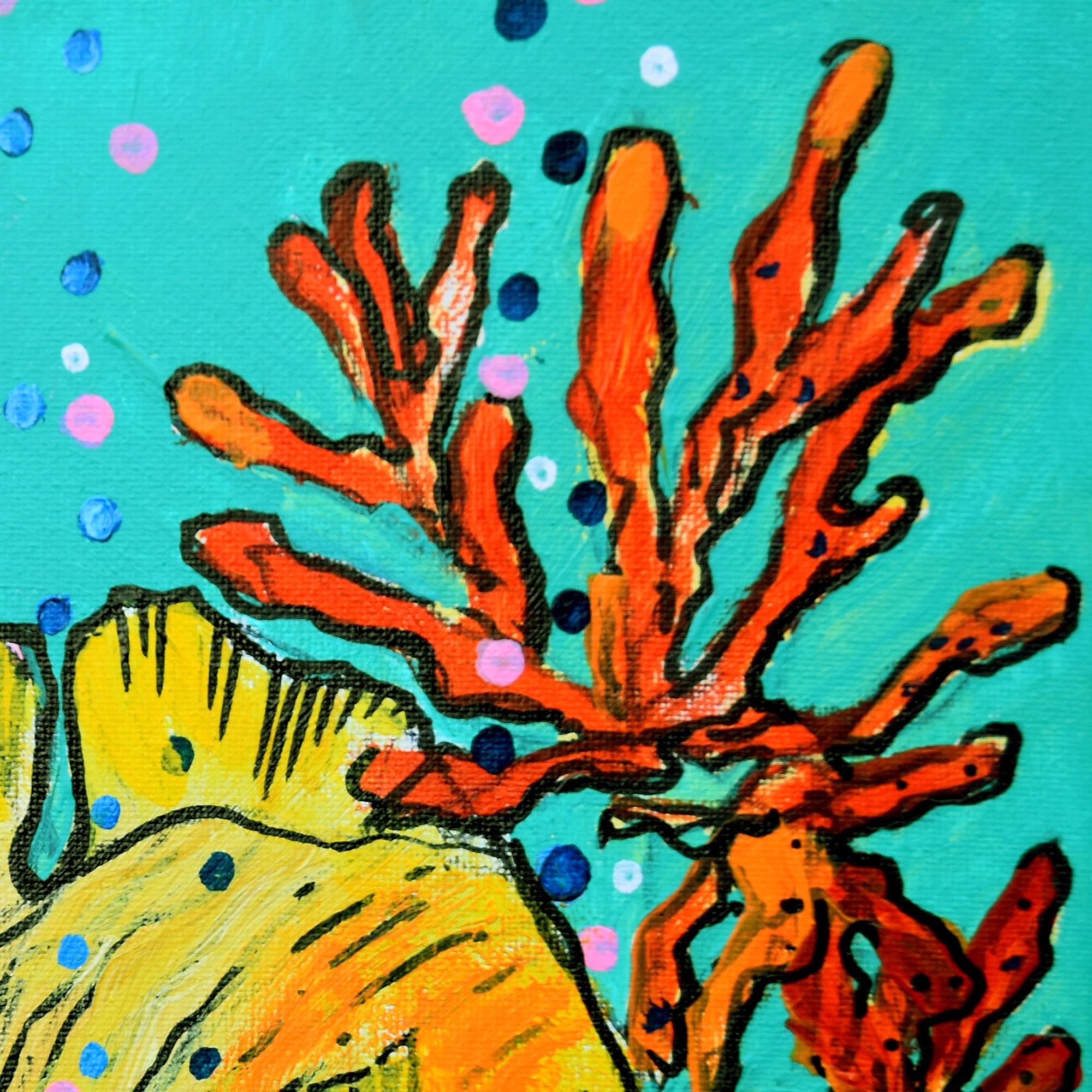 Art & Collectibles Sea life Original Abstract Acrylic Painting Colorful ...