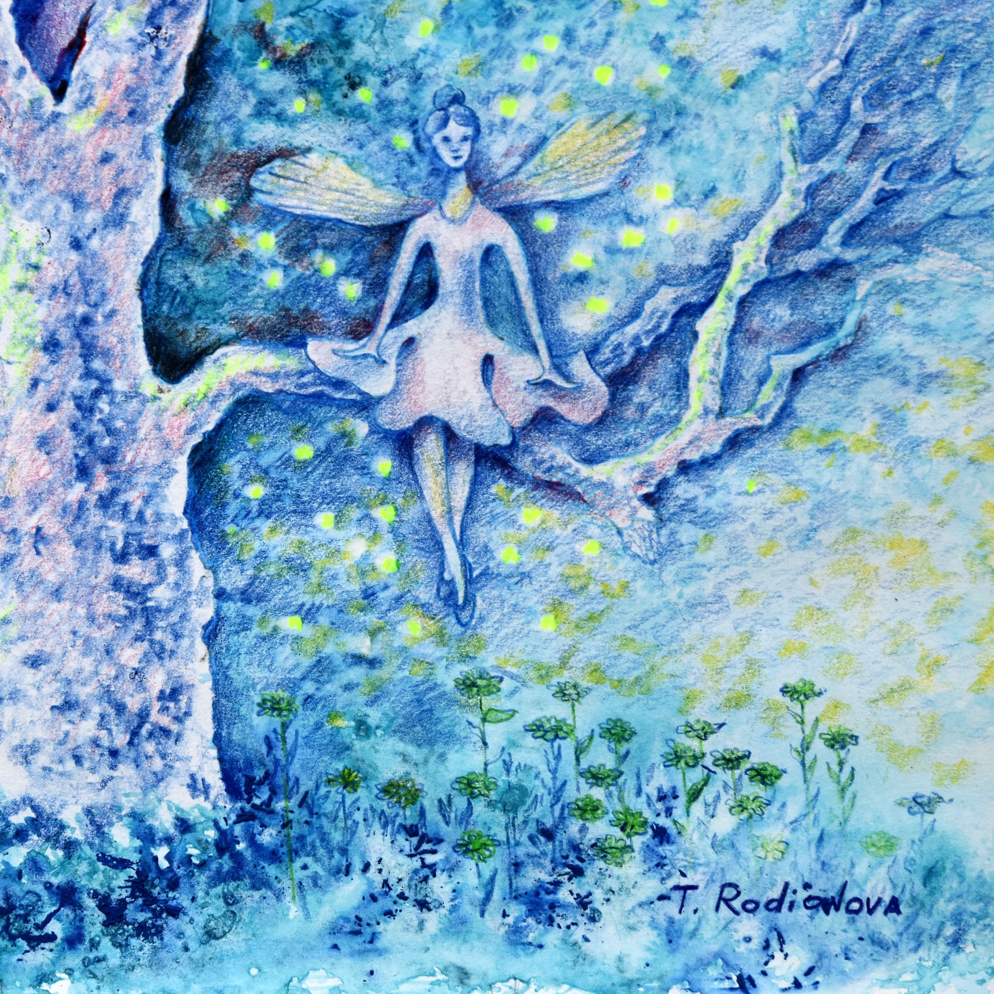 Magic Tree Painting Floral Original Art 17x14 Flower Artwork Tree Wall ...