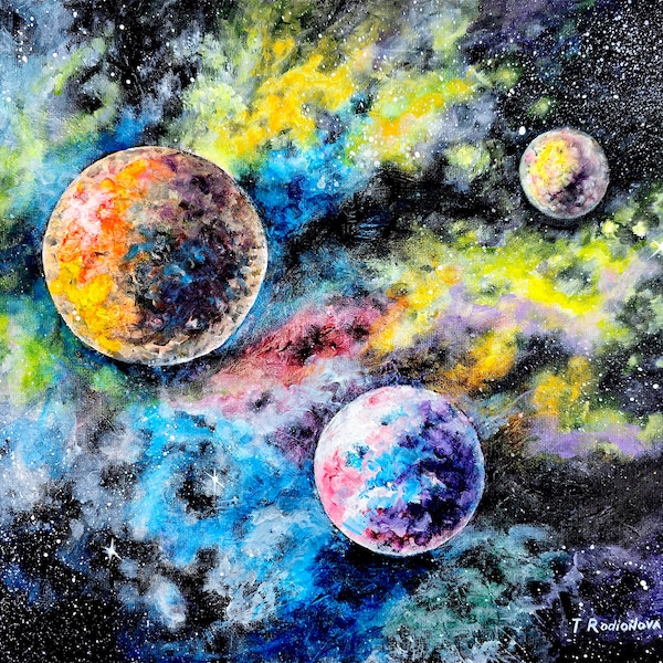 Galaxy Painting - Etsy