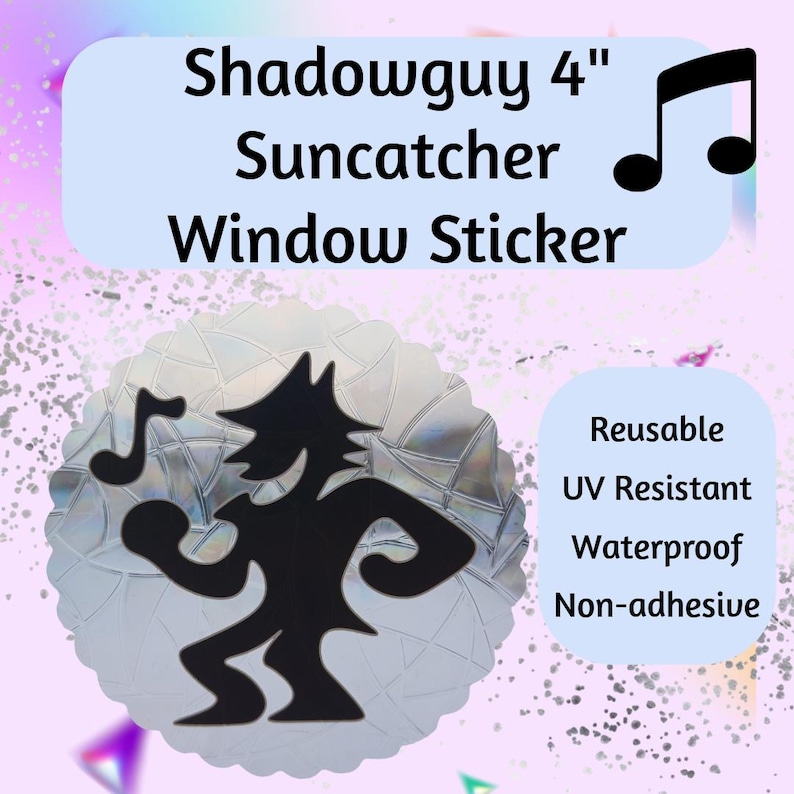 Shadowguy 4" Suncatcher Reusable Static Cling Window Sticker - Etsy