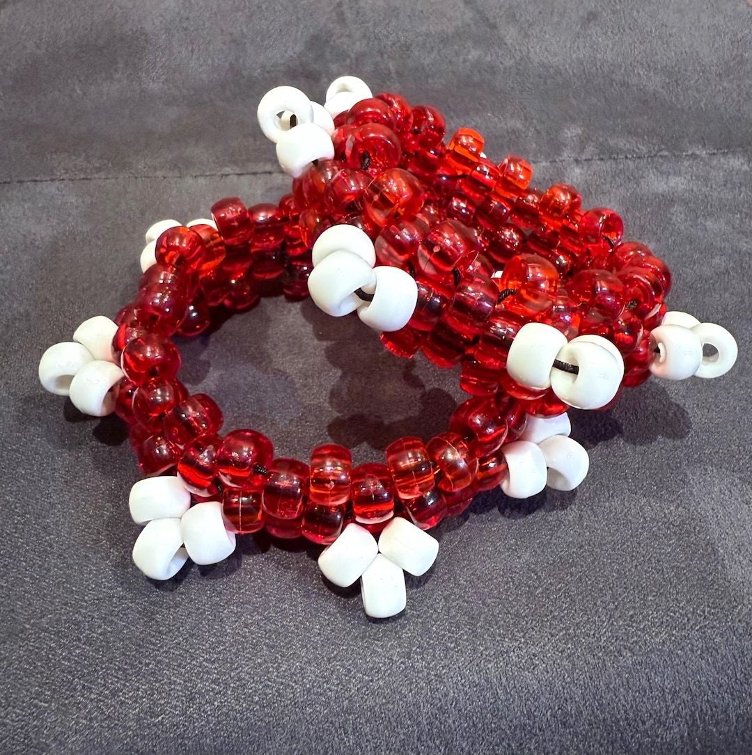Red Kandi Spike Cuffs - Etsy