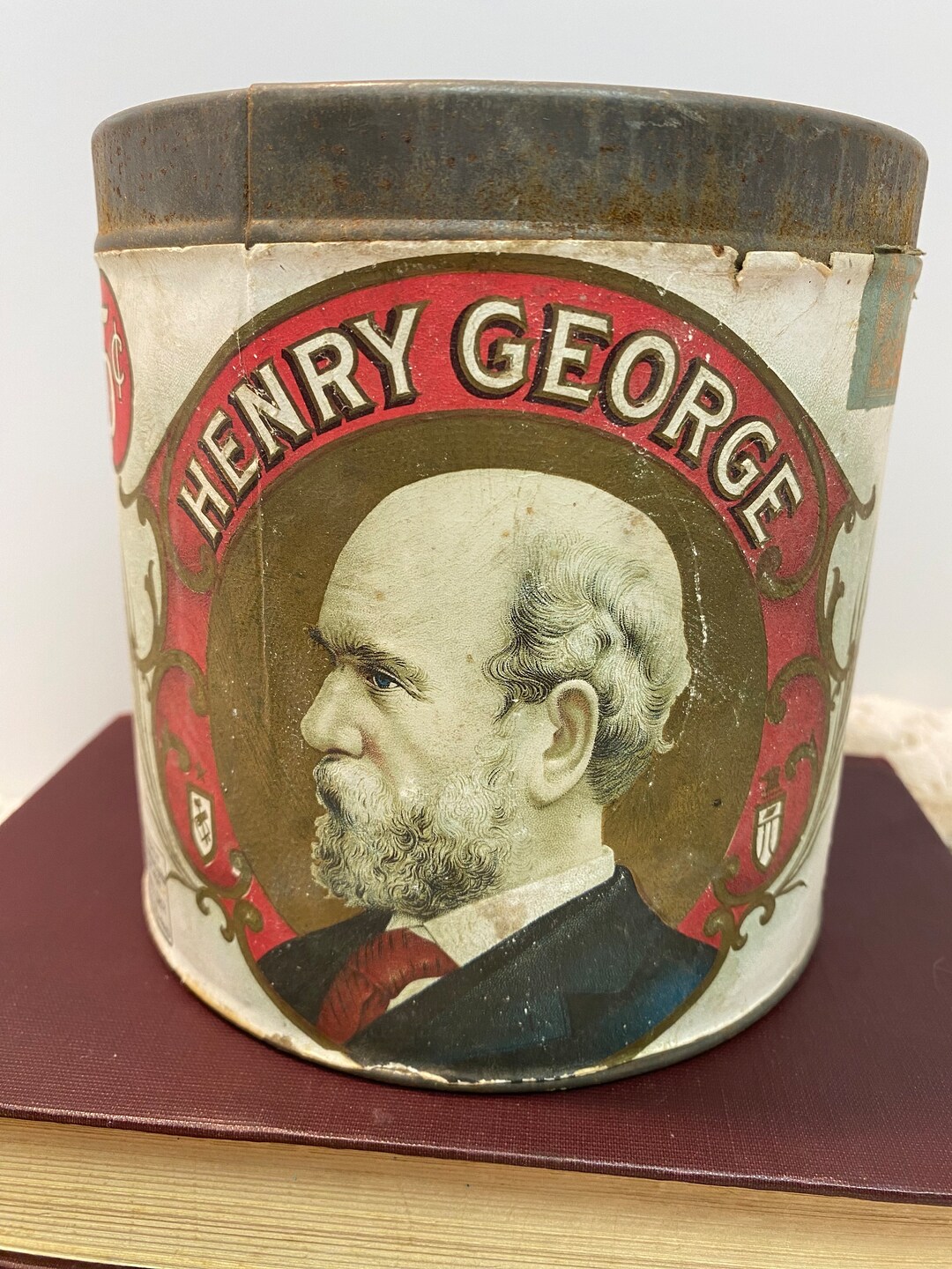 Antique Henry George Cigar Tin Old Vintage Henry George 5 Cent Cigar ...