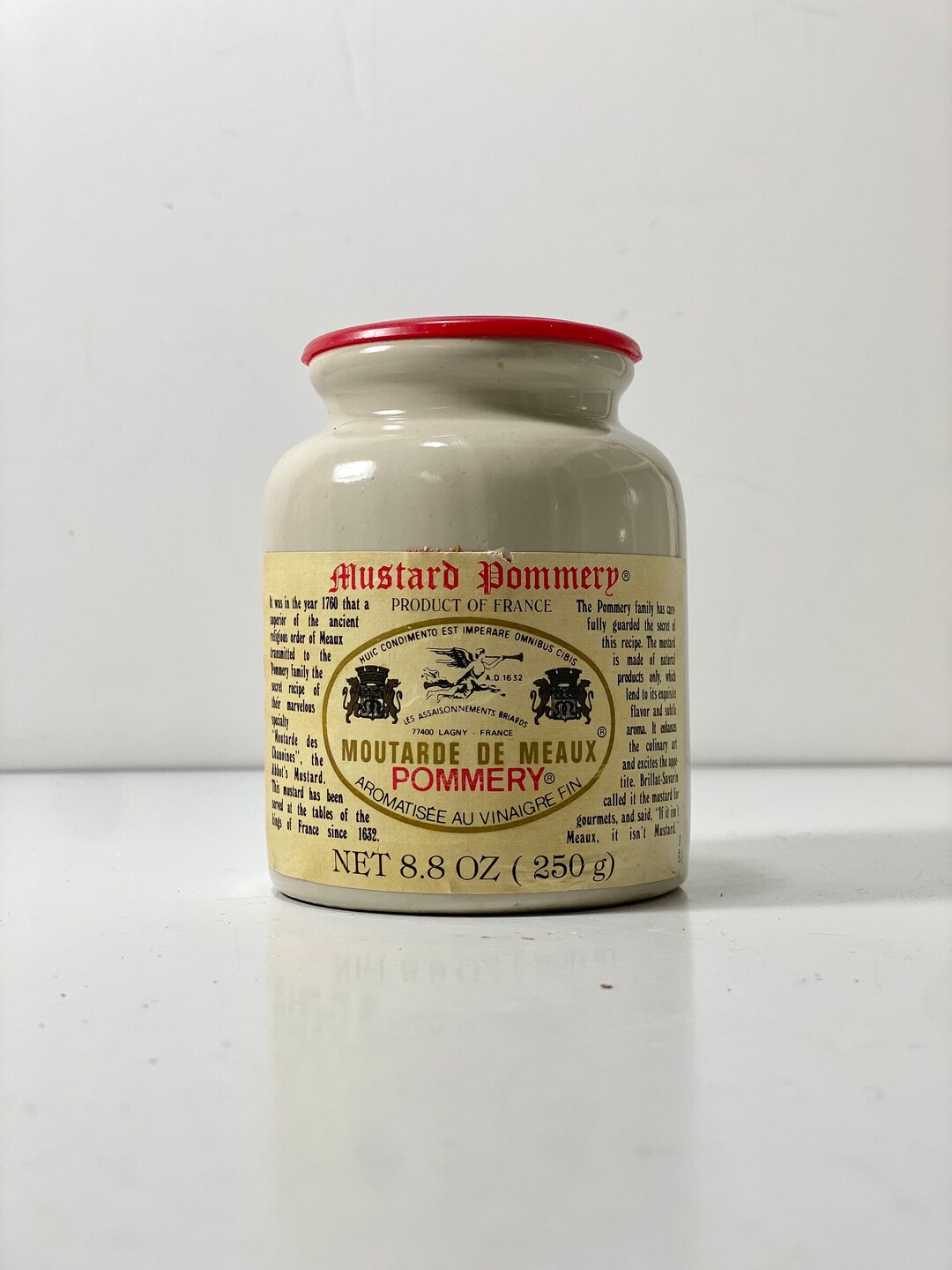 Vtg French Mustard Crock With Red Lid Mustard Jar Stoneware Crock - Etsy