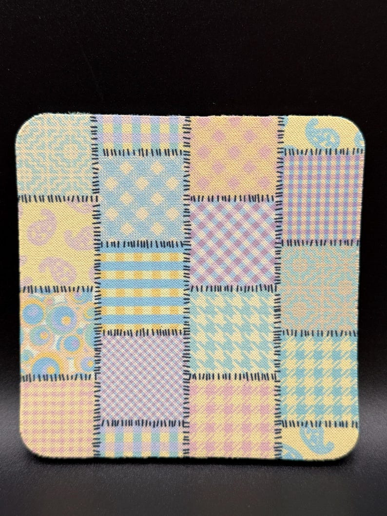 Pastel Patchwork Quilted Coaster - Etsy