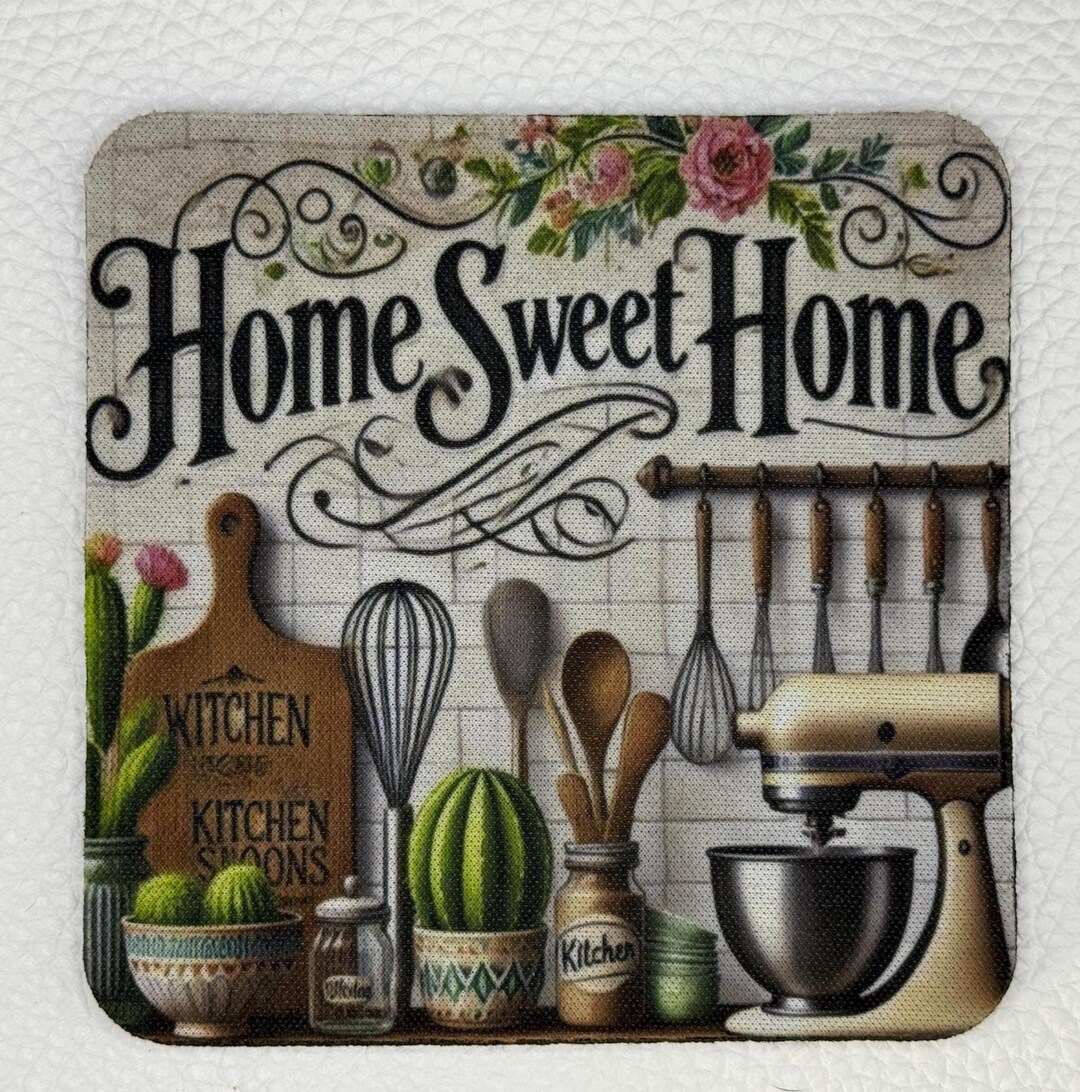 Rustic Farmhouse "home Sweet Home" Kitchen Utensil Neoprene Coaster - Etsy