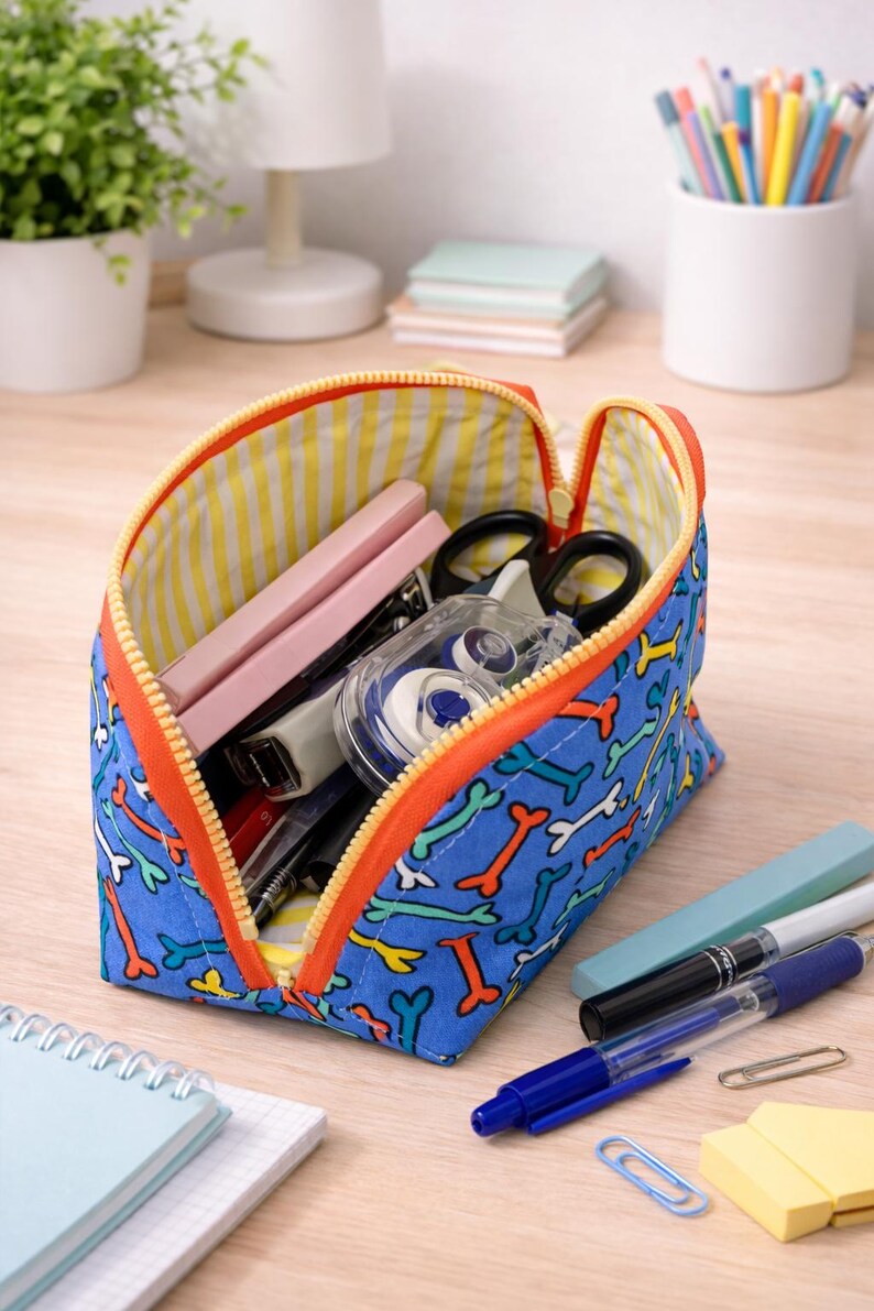 DIY Wide Open Pencil Case Sewing Pattern PDF [printable Template ...