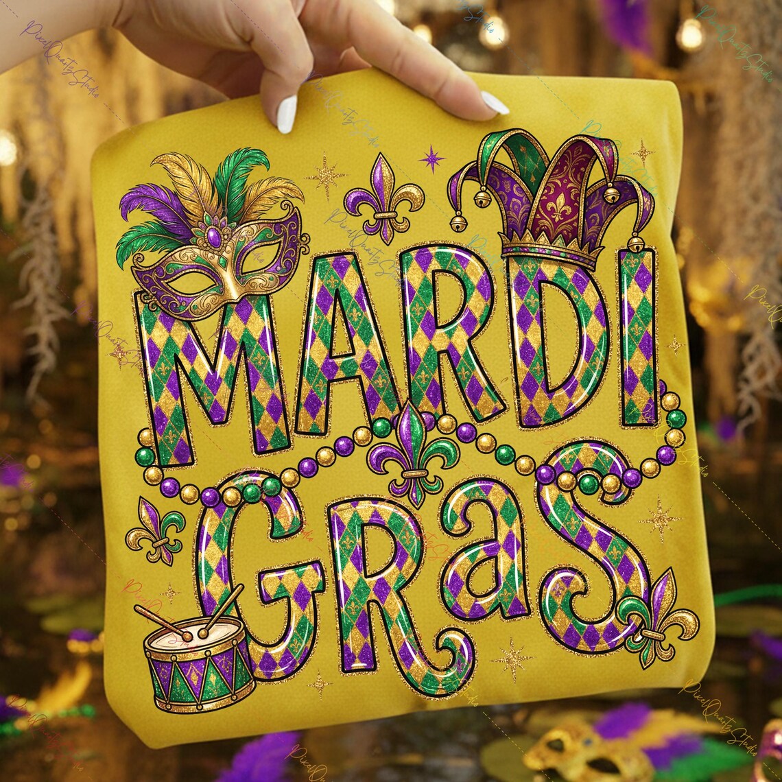 Mardi Gras PNG Bundle, Retro Carnival Sublimation, Jester Hat Mask ...
