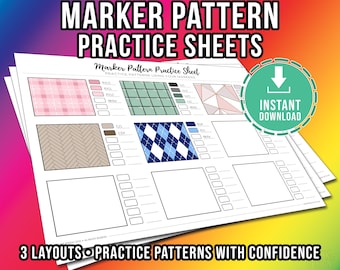 Marker Pattern Practice Sheets Printable • Alcohol Marker Practice PDF ...