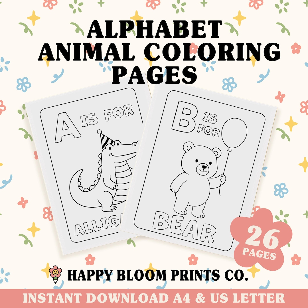 Alphabet Animal Coloring Pages for Kids | ABC Coloring Book Printable ...
