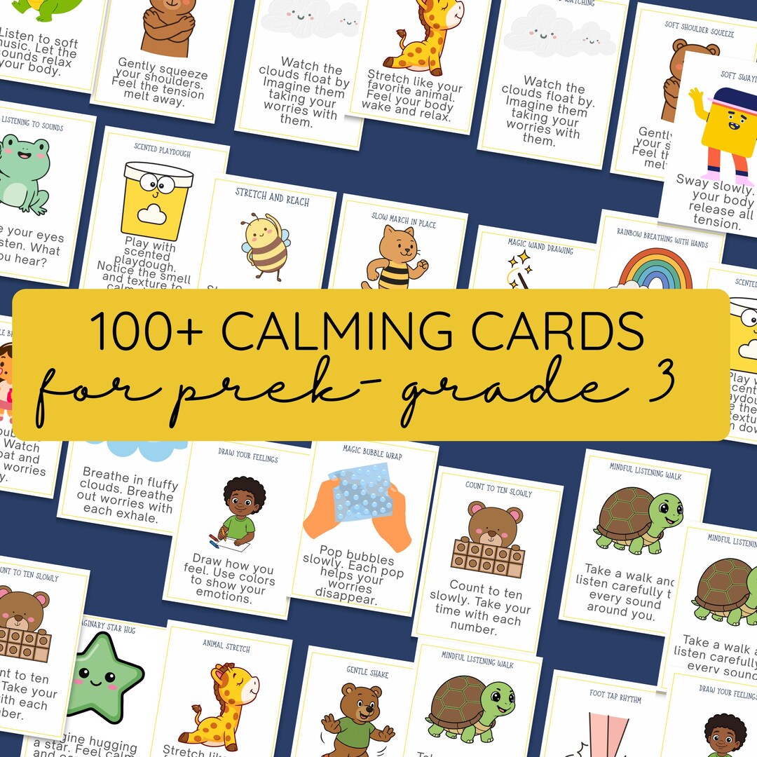 Calming Cards for Elementary Students Printable Coping Skills for Kids ...