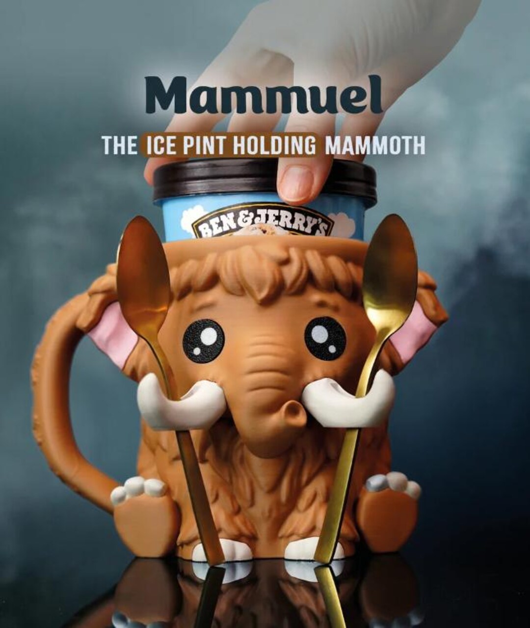 Woolly Mammoth Ice Cream Pint Cozy - 3D Printed Cute Elephant Tub ...