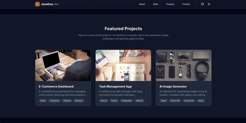 Modern Developer Portfolio Template – Responsive Digital Download, Cv ...