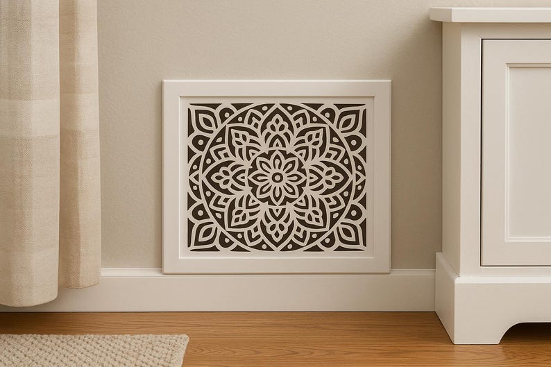 Mandala Wood Vent Design | Laser-cut Air Return | Decorative HVAC Cover ...