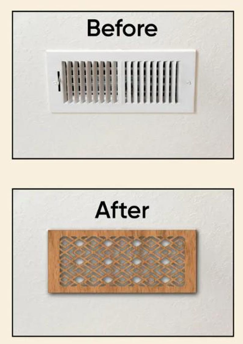 Mandala Wood Vent Design | Laser-cut Air Return | Decorative HVAC Cover ...