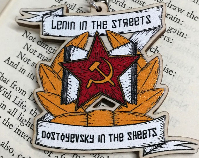 Lenin in the Streets Dostoyevsky in the Sheets Wooden Keychain- Katya ...