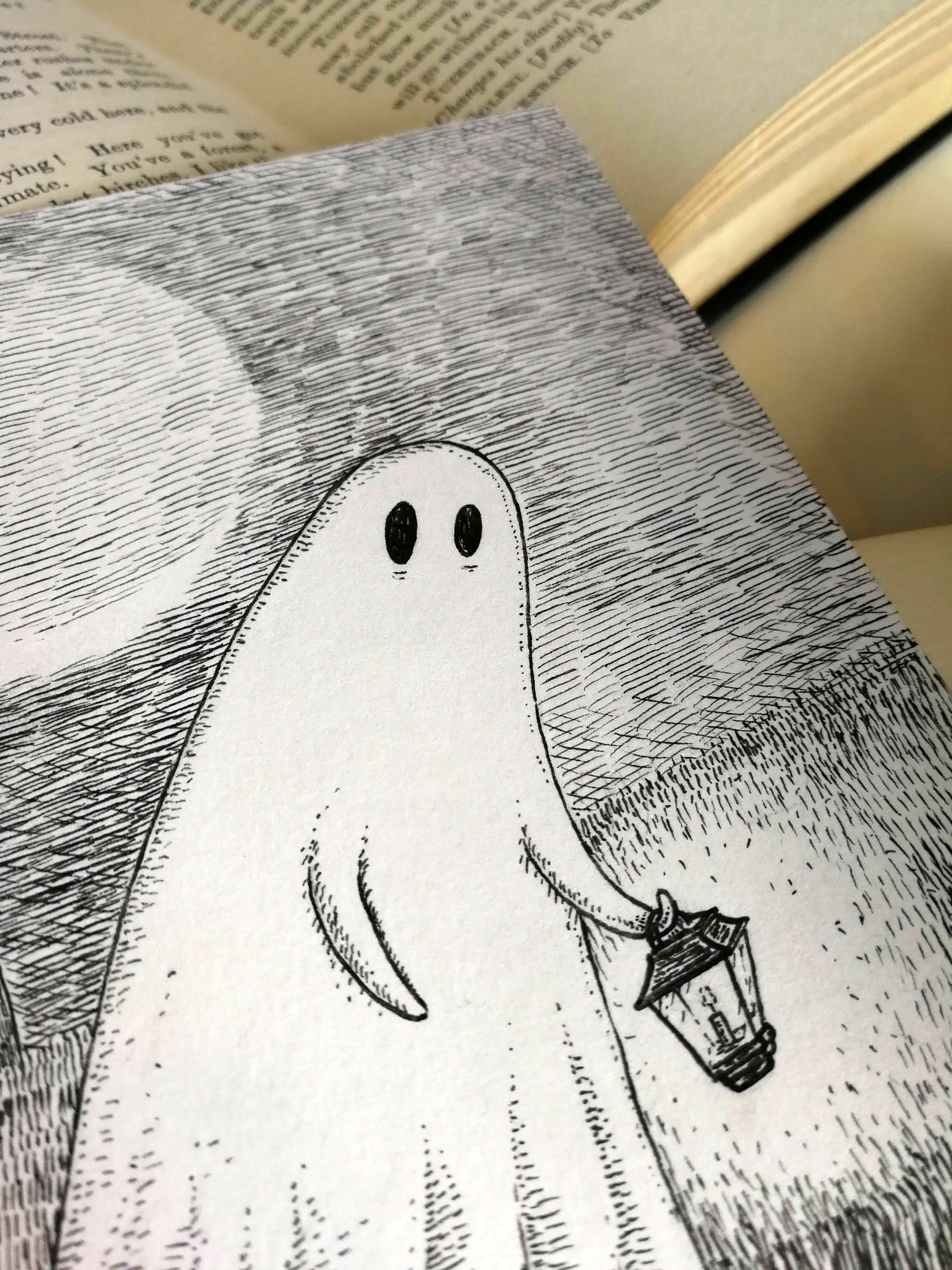 Wandering Ghost- Original ink drawing