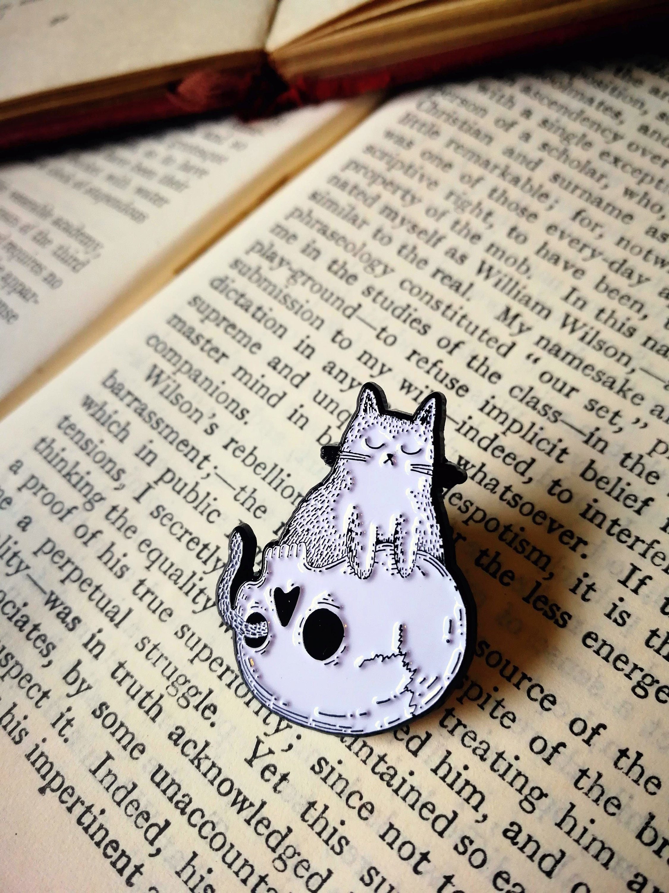 Skull Cat Enamel Pin Badge