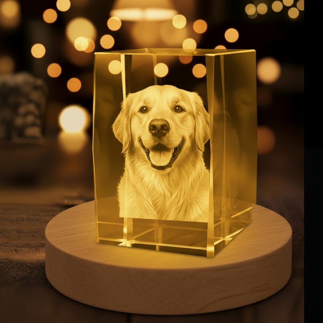 Personalized Photo Block, Crystal Photo Block, Custom Glass Block Photo ...