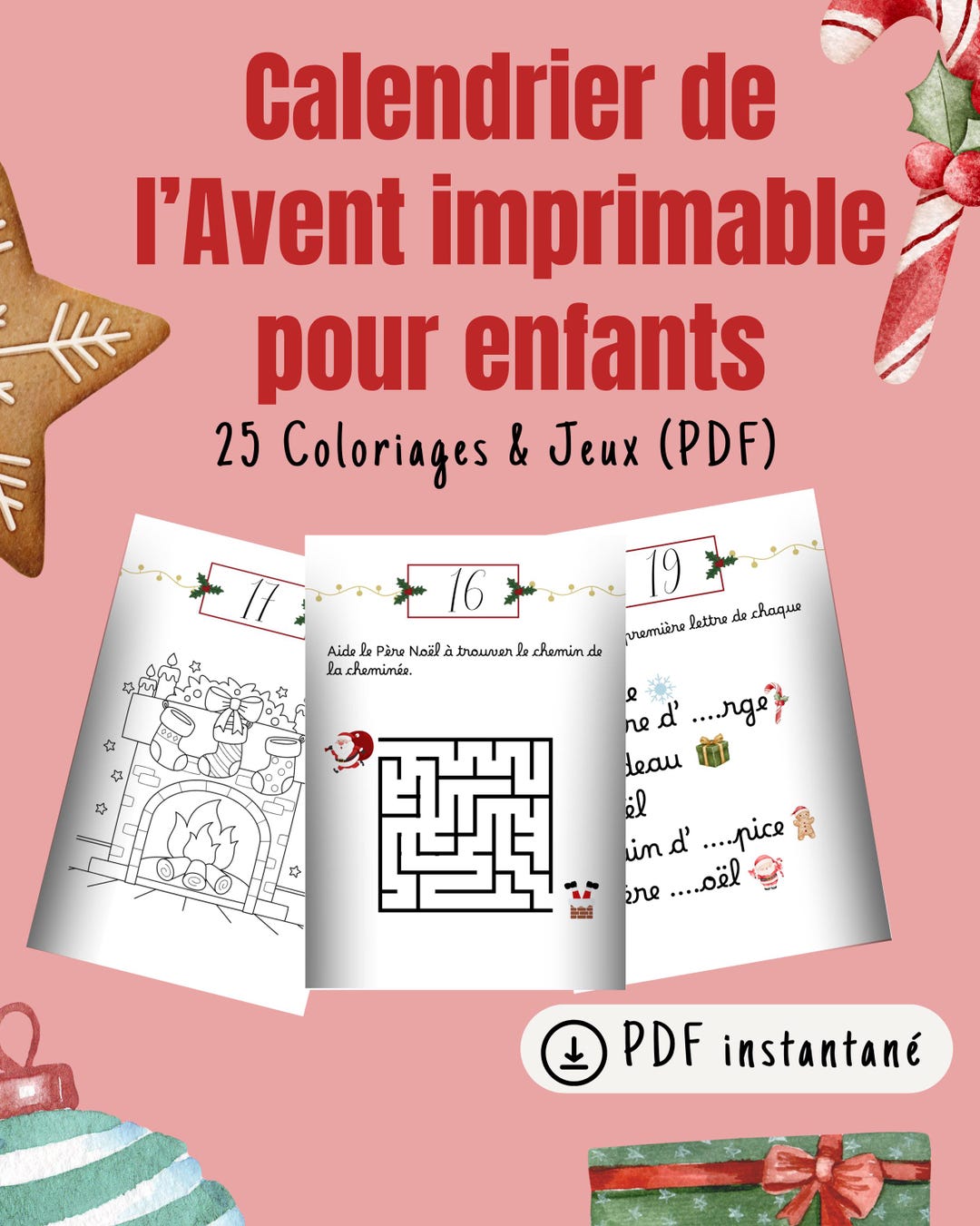 Fun Printable Advent Calendar - Educational Games and Coloring Pages ...