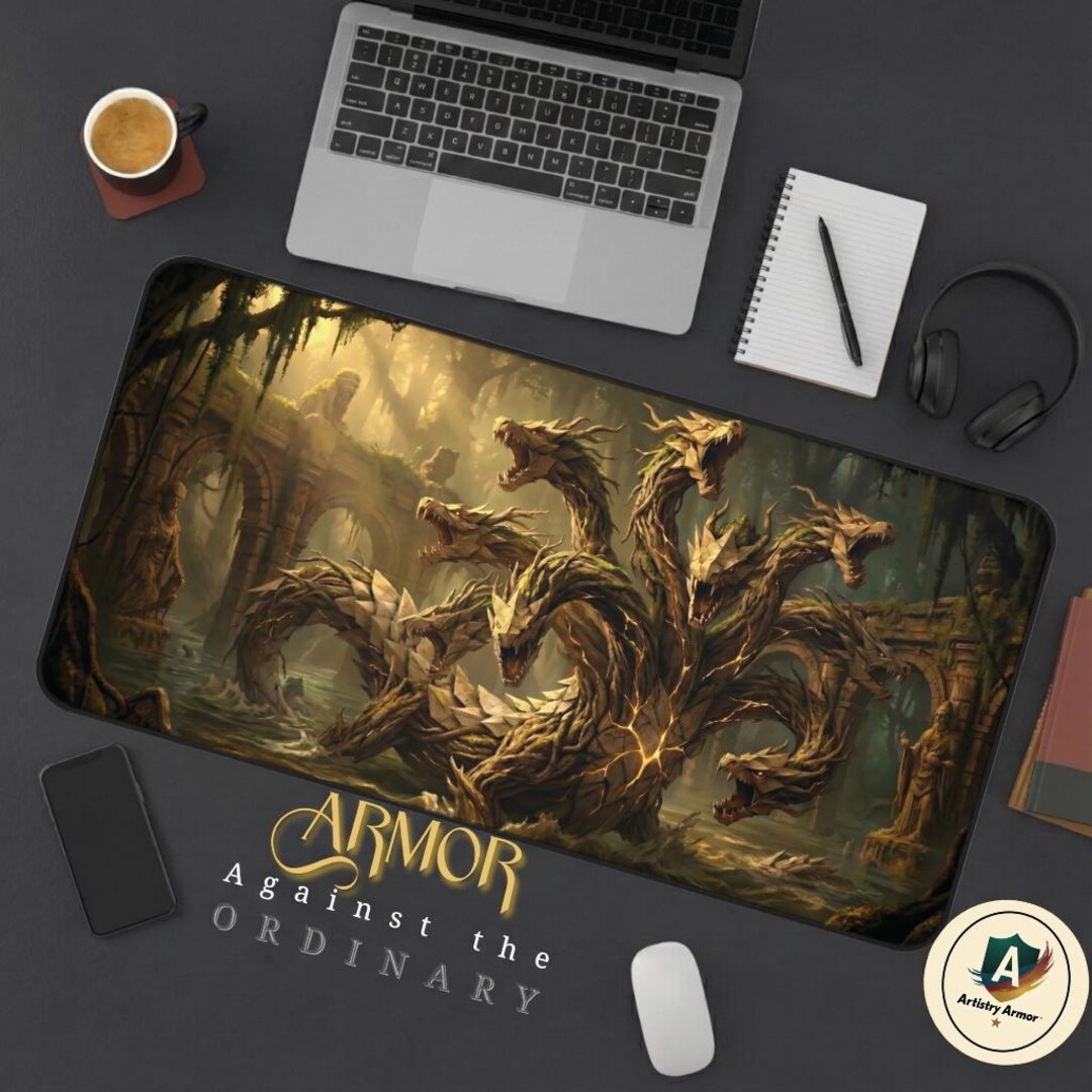 Nine Headed Hydra Playmat, Swamp Ruins Battle Map, XL TCG Card Game Mat ...