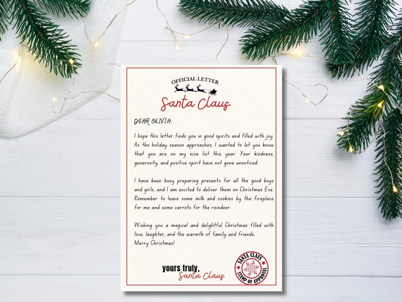 Letter From Santa Editable Printable, North Pole Santa Letter Template ...