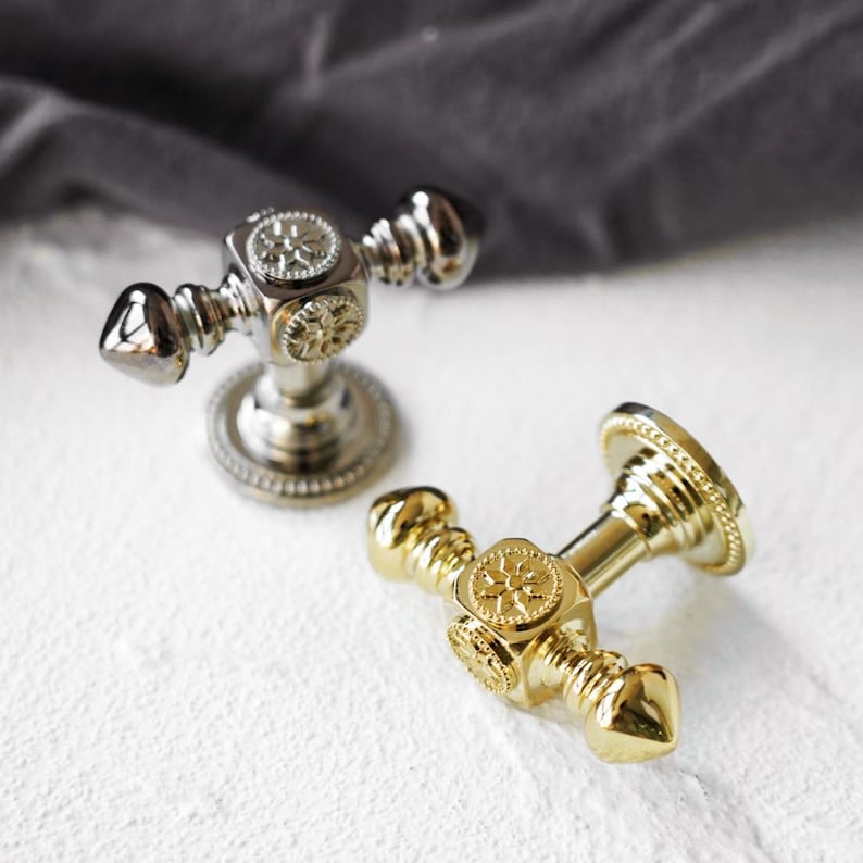 Heavy Luxury Vintage Solid Brass Gold & Silver Pulls/modern European ...