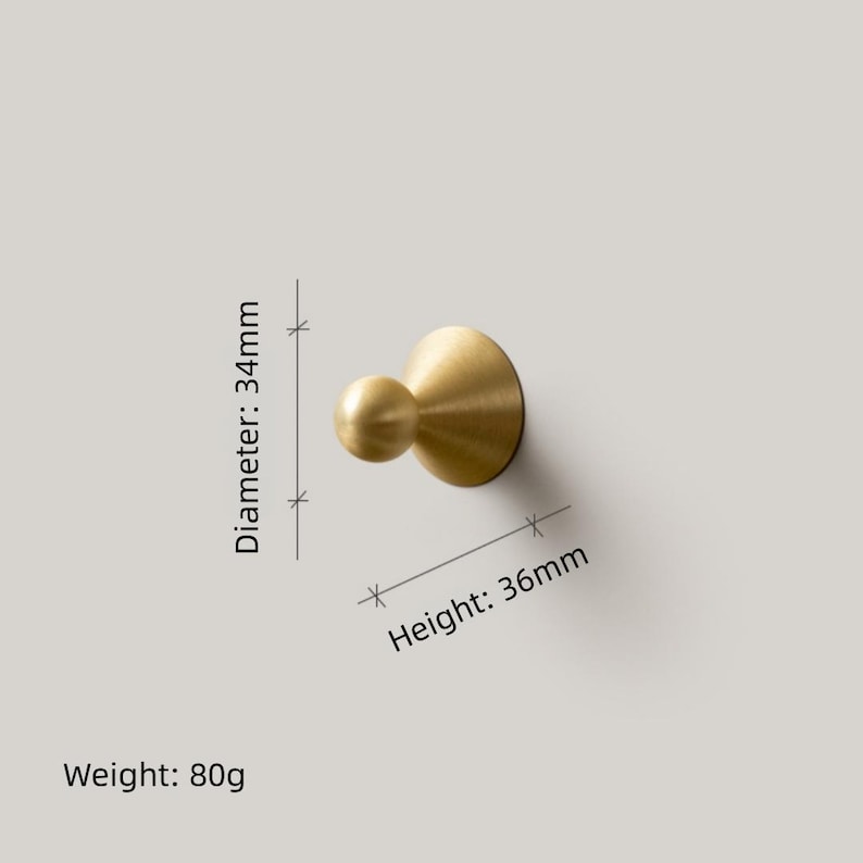 Solid Brass Tapered Knob/brushed Gold Matte Knob/modern Gold Dresser ...
