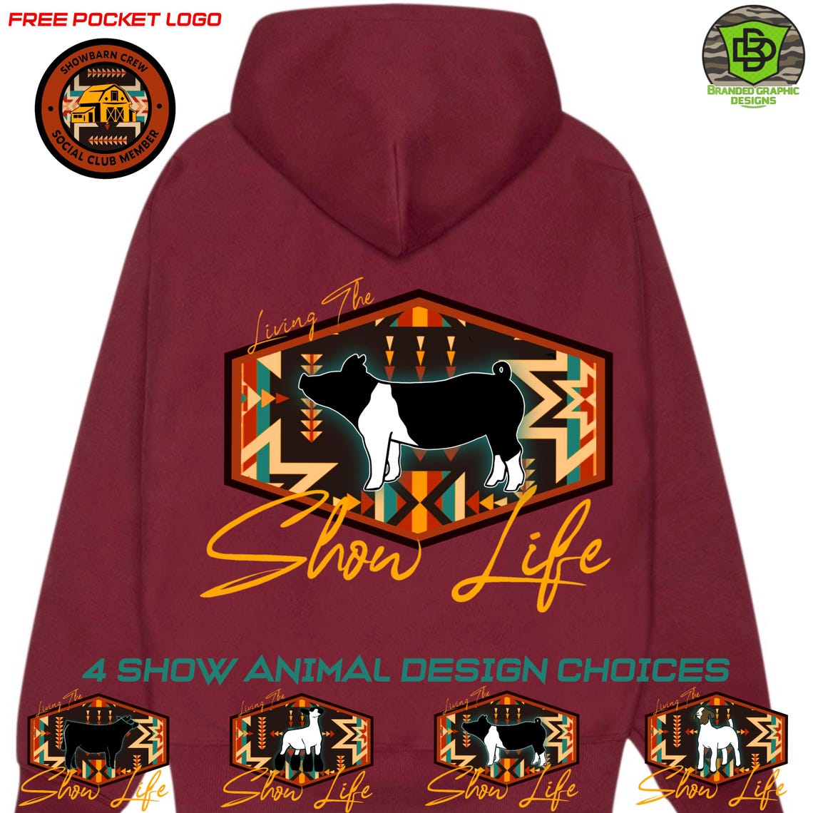 Show Livestock Aztec Shirt Design ( 4 Animal Choices ) | PNG File | DTF ...